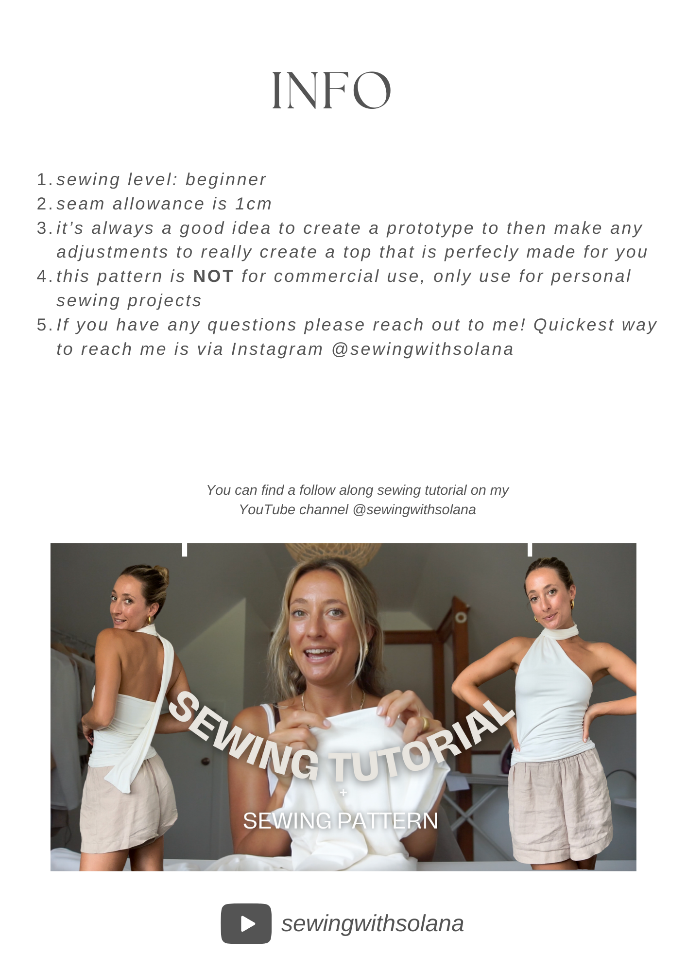 Scarf Top - Digital Sewing Pattern – Sewing with Solana