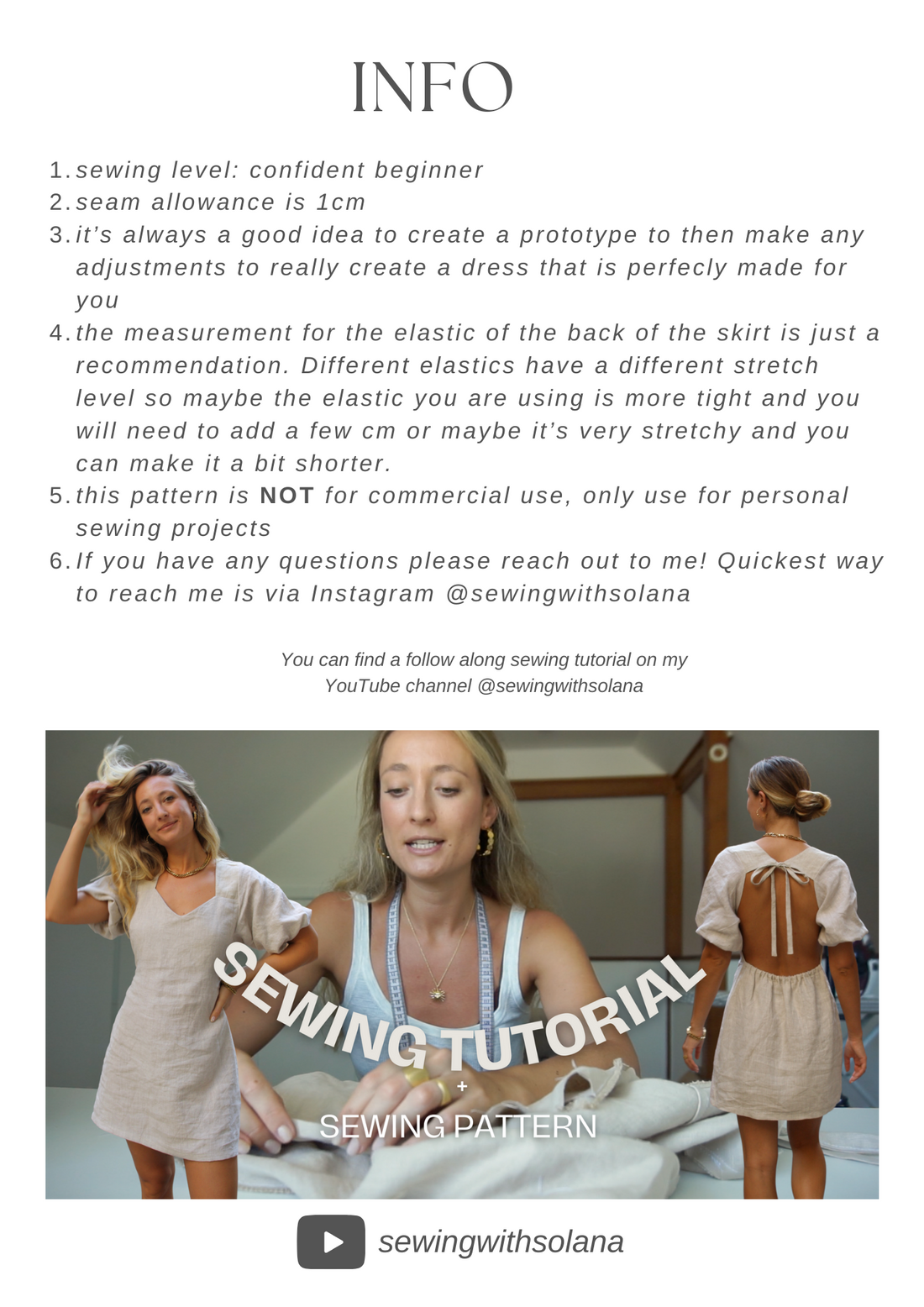 Lea Dress - Digital Sewing Pattern – Sewing with Solana