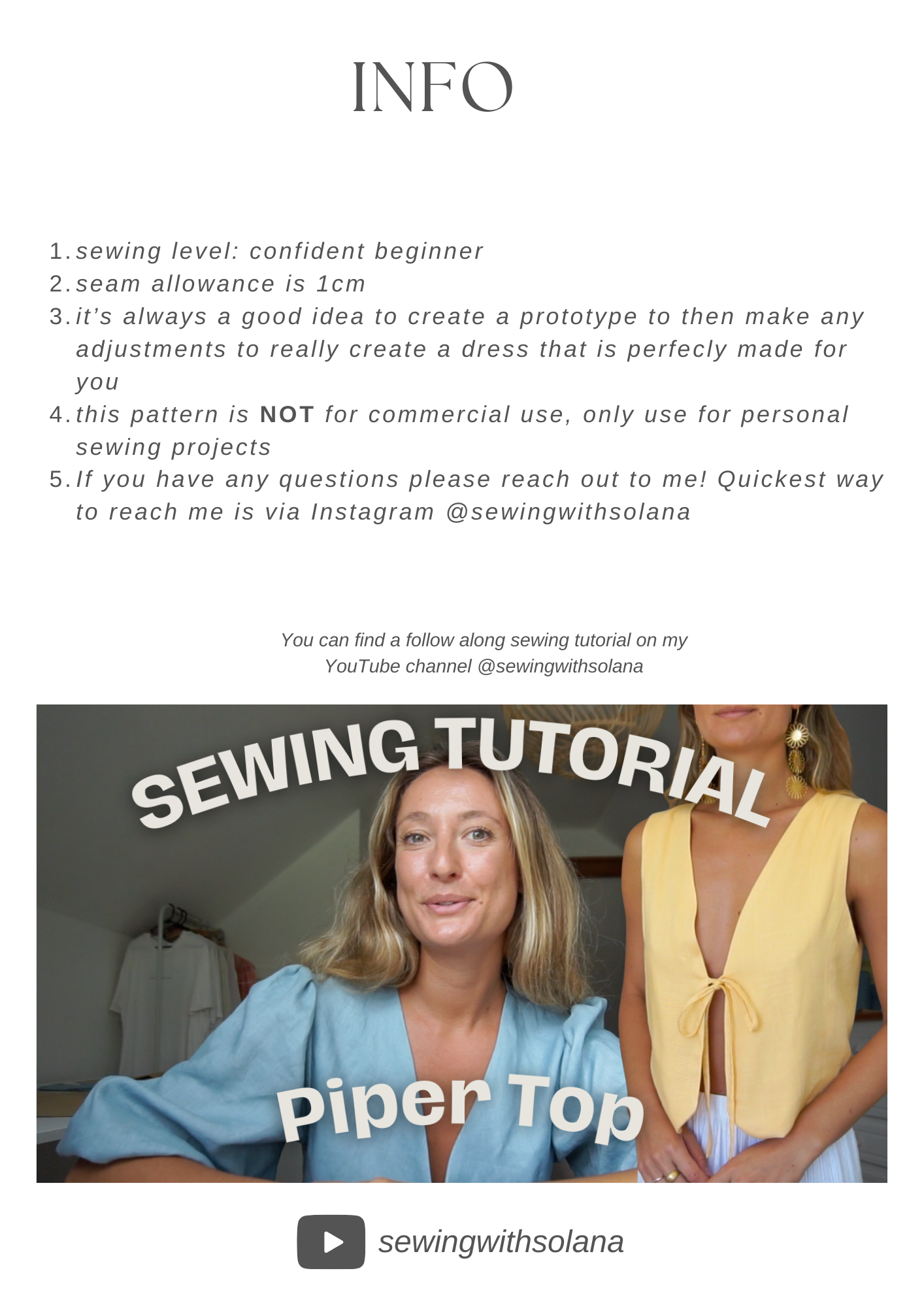 Piper Top - Digital Sewing Pattern – Sewing with Solana