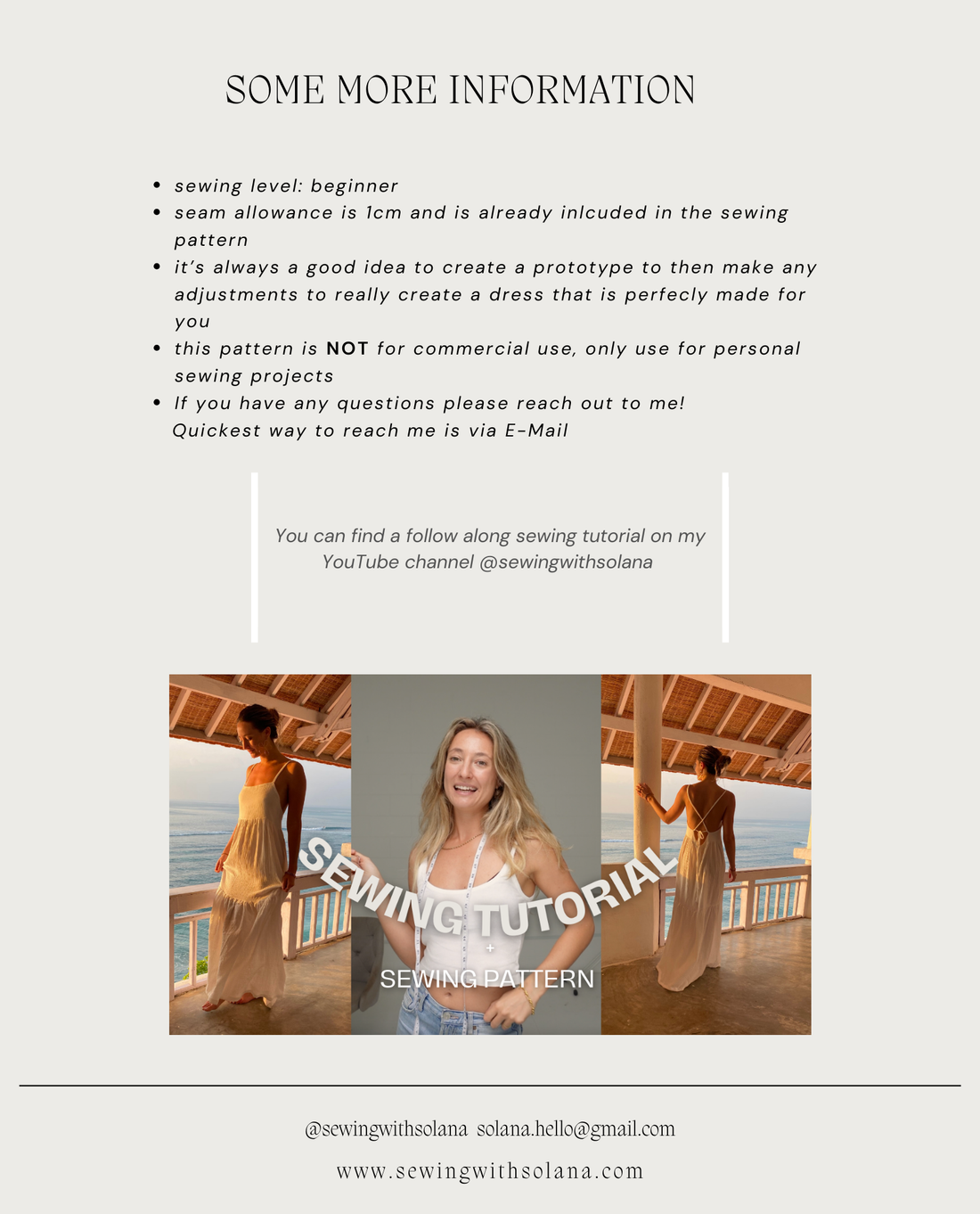 Sterre Dress - Digital Sewing Pattern – Sewing with Solana