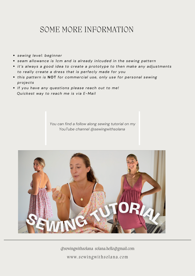 Sarah Dress - Digital Sewing Pattern – Sewing with Solana