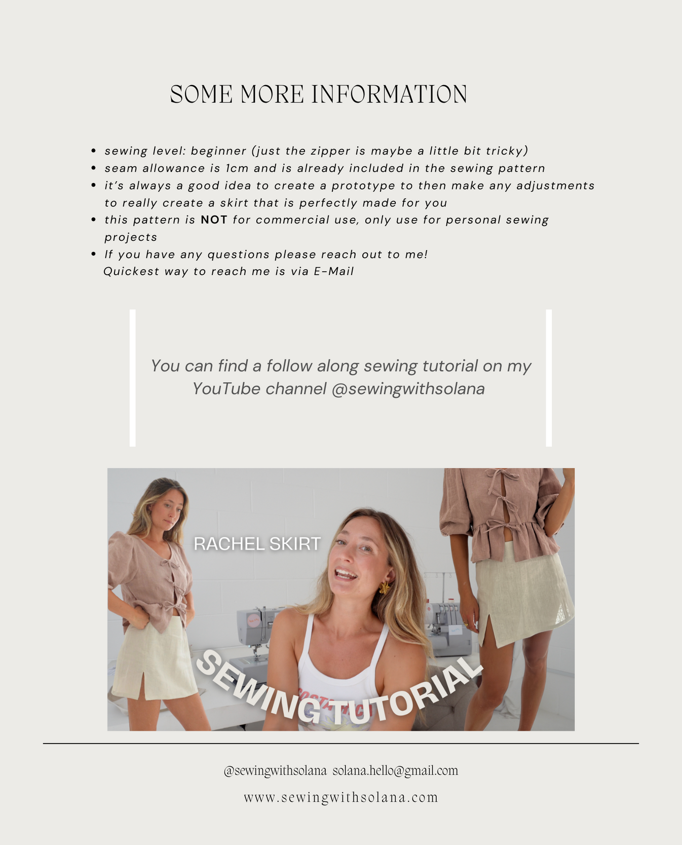 Rachel Skirt - Digital Sewing Pattern – Sewing with Solana