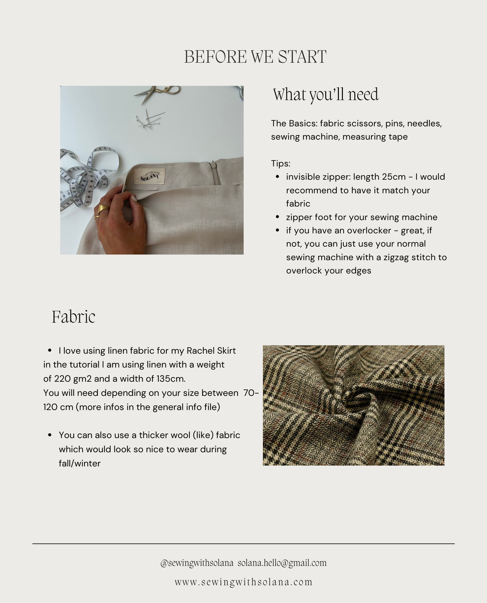 Rachel Skirt - Digital Sewing Pattern – Sewing with Solana